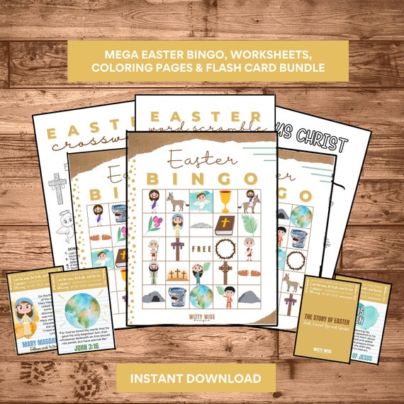 Easter Game Printables Bible Easter Flash Cards Bible | Etsy