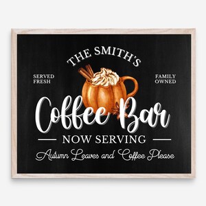 Pumpkin Coffee Bar Sign Fall Coffee Bar Sign Hot Cocoa - Etsy