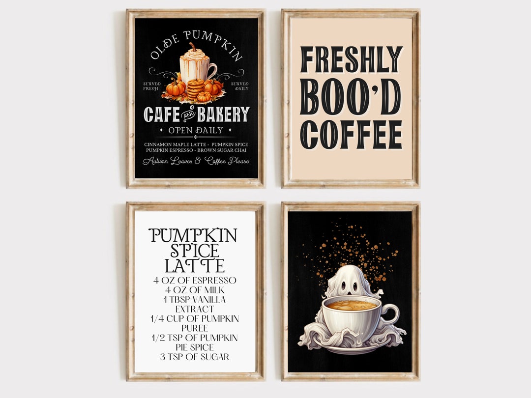 Fall Coffee Bar Sign | Fall Gallery Wall Set of 4 | Hot Chocolate Bar ...