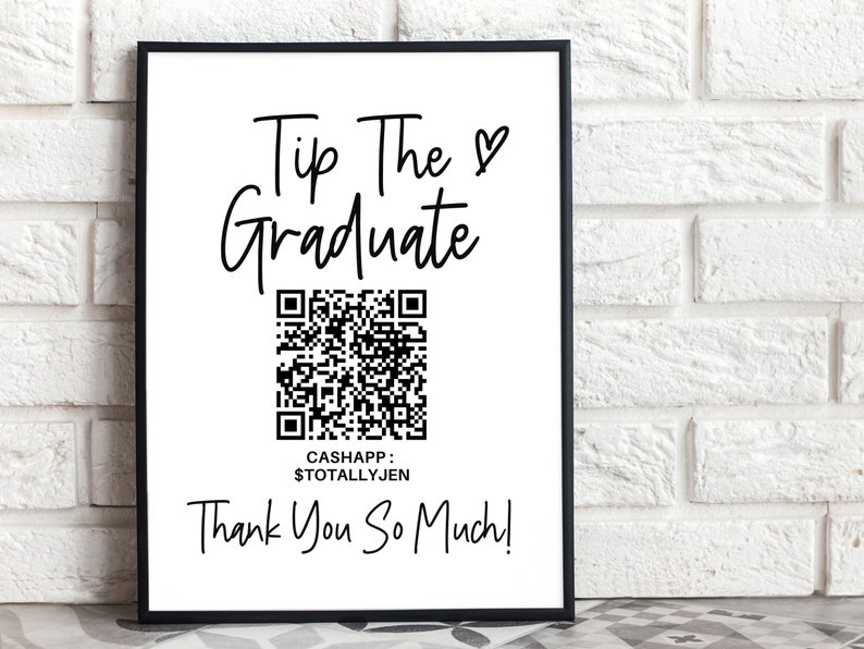 Graduation Party Sign Graduation Gift Sign QR Code Sign - Etsy
