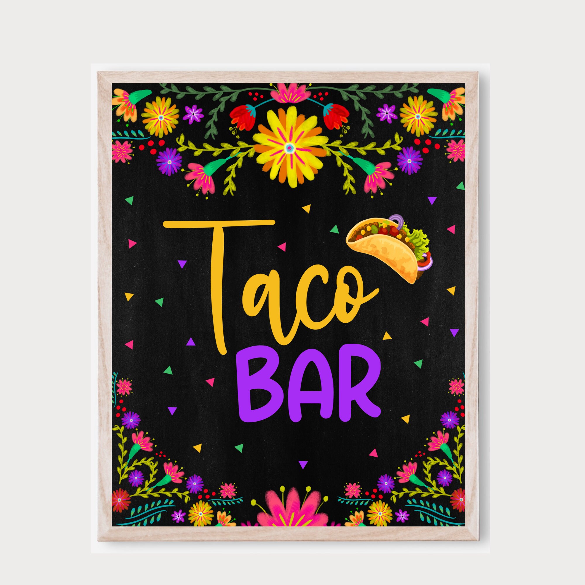 Taco Bar Sign Fiesta Theme Party Fiesta Bridal Shower Etsy España