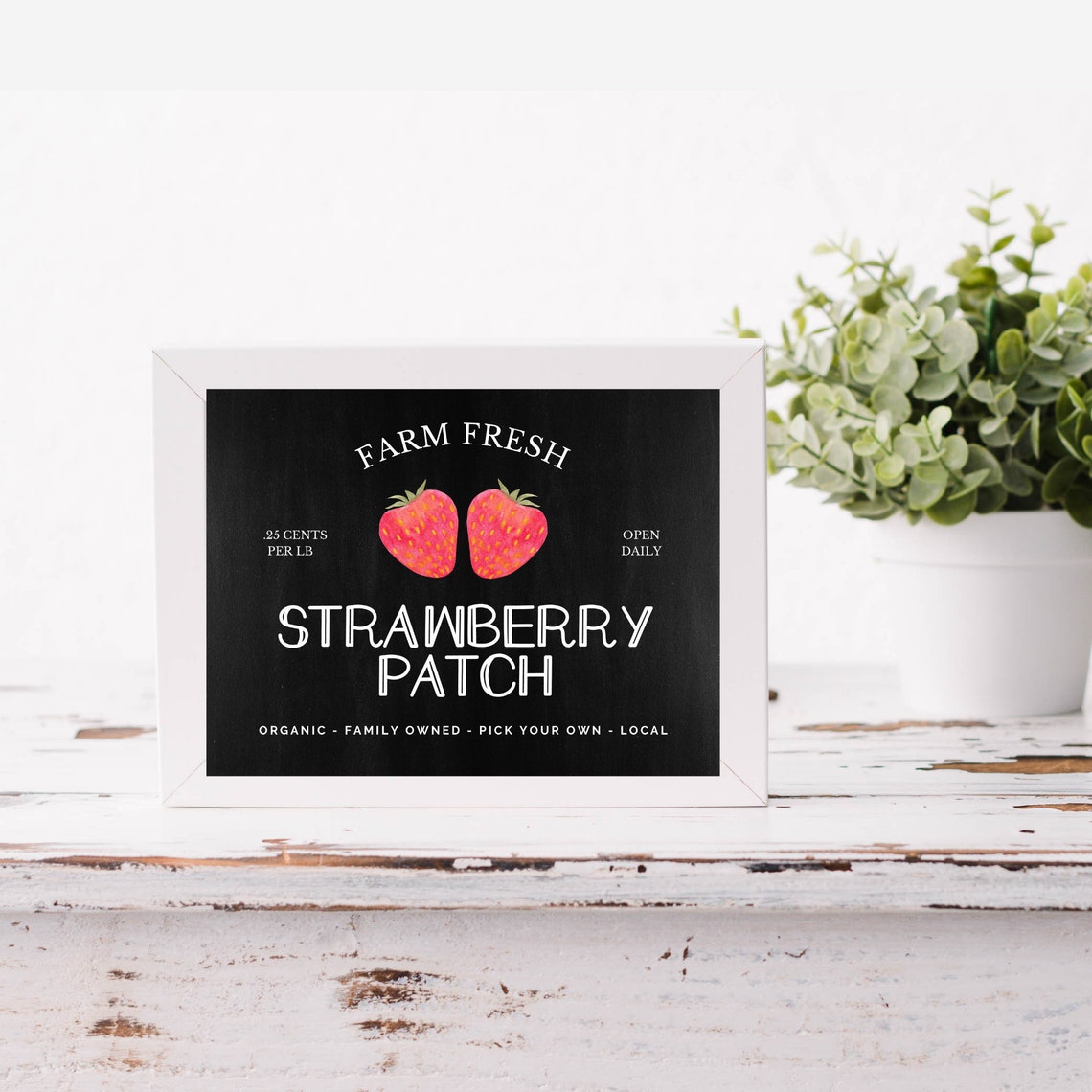 Farm Fresh Strawberries Sign Strawberry Decor Printable - Etsy