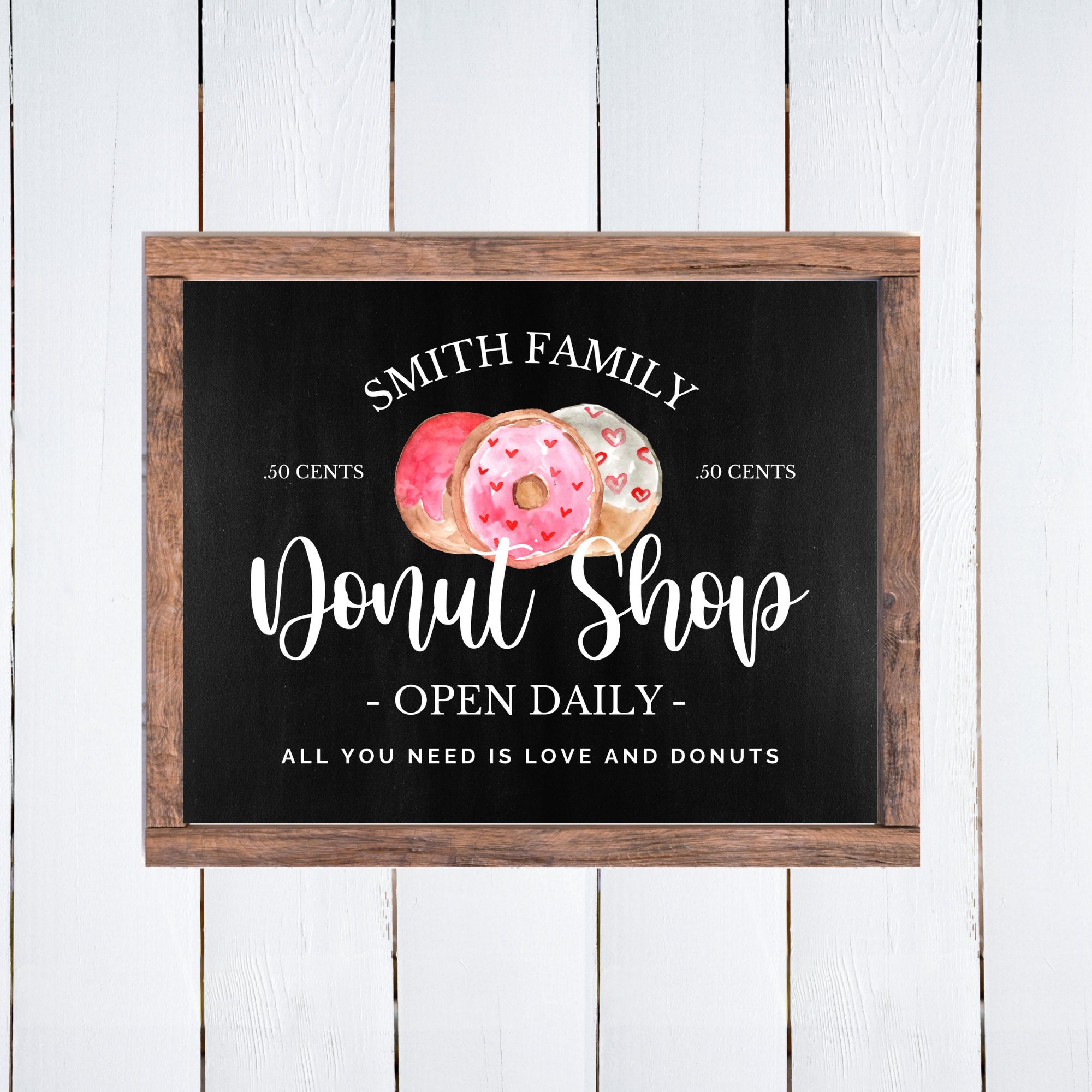 Donut Wall Sign Personalized Coffee Bar Decor | Etsy