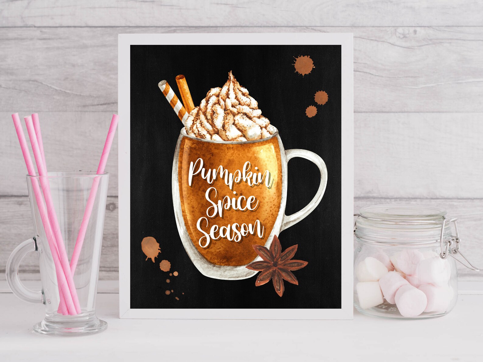 Pumpkin Spice Season Sign | Fall Coffee Bar Sign | Hot Cocoa Sign ...