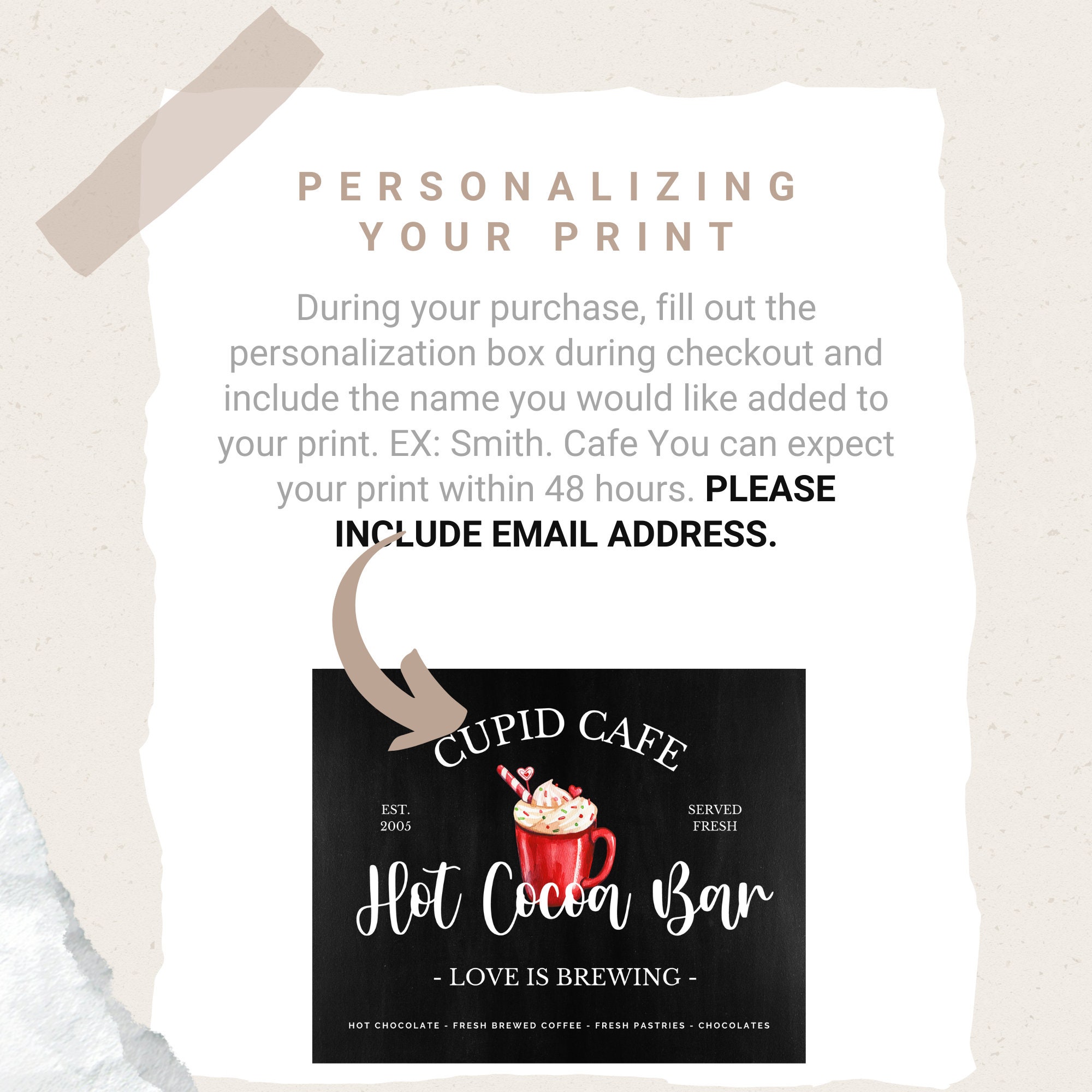 Hot Cocoa Sign Personalized Hot Chocolate Sign | Etsy