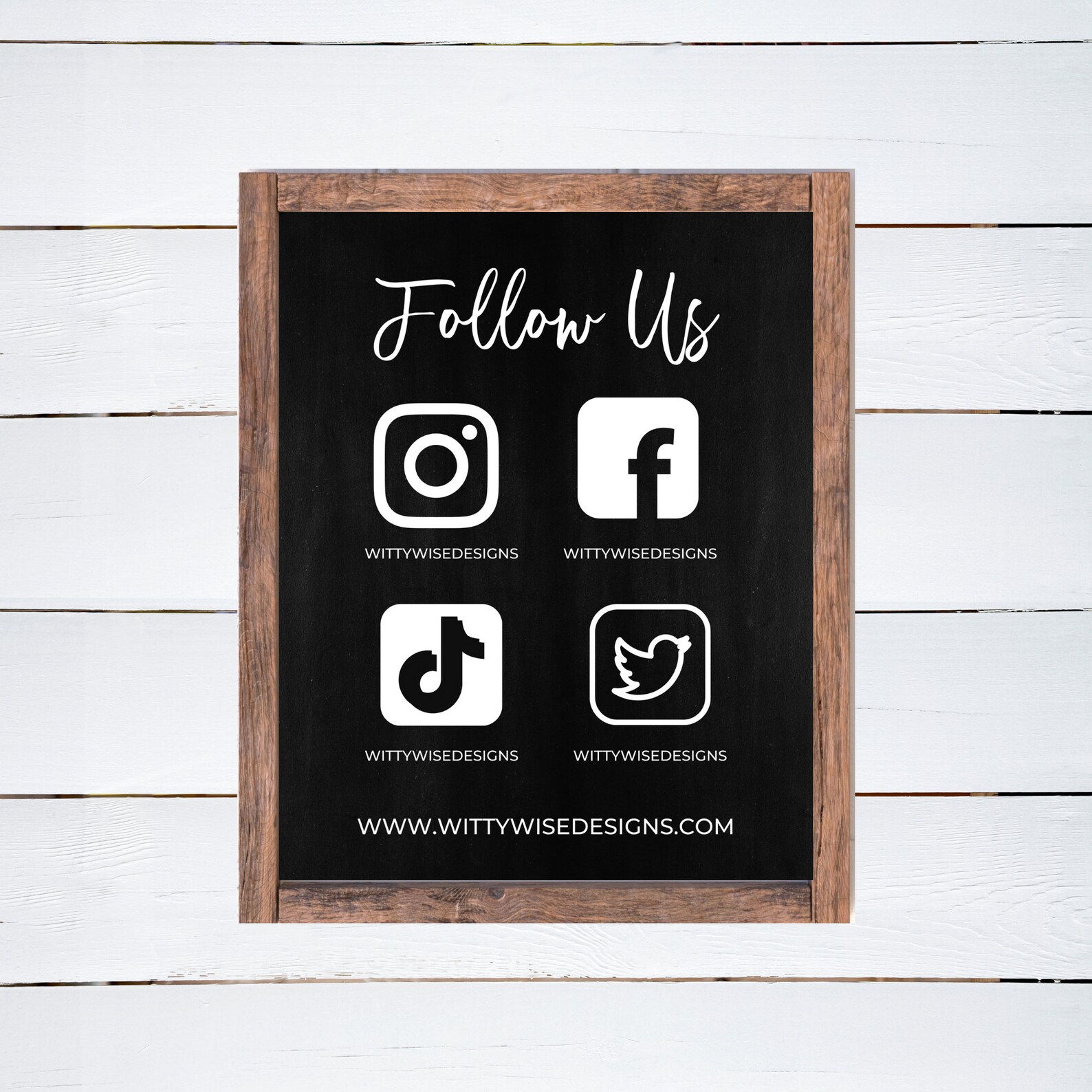 Follow Us Sign Social Media Sign Let's Get Social - Etsy