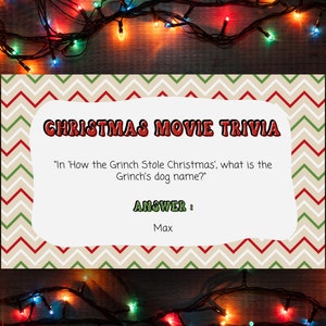 Christmas Movie Trivia Game | Christmas Party Game | Holiday Printables ...