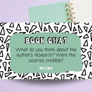 Book Club Discussion Questions | Book Club Cards | Bibliophile Gifts ...