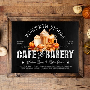 Pumpkin Coffee Bar Sign | Pumpkin Spice Latte | Hot Cocoa Sign ...