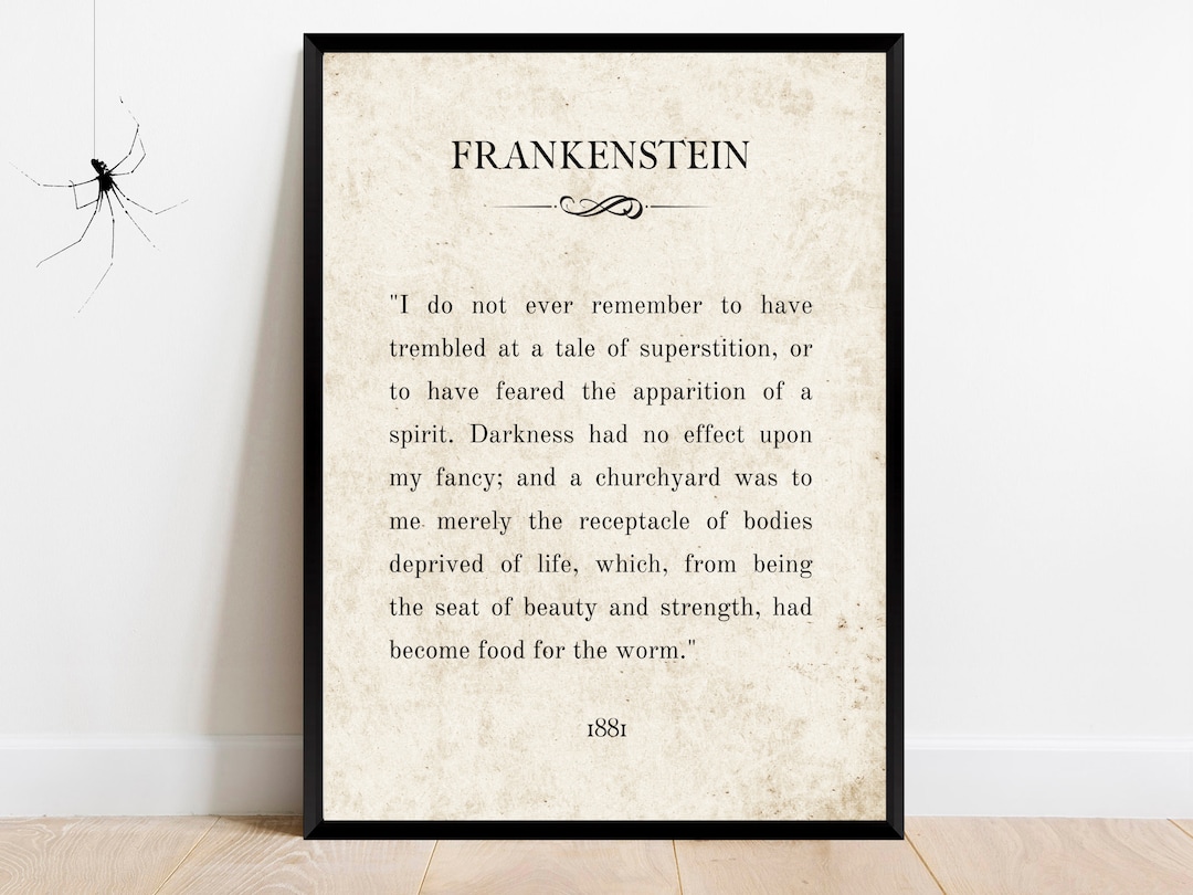 Frankenstein | Halloween Book Print | Antique Book Page | Literary ...
