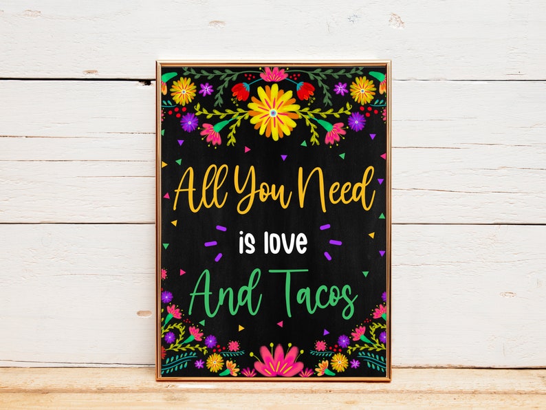 Taco Bar Sign Fiesta Theme Party Taco Graduation Party - Etsy