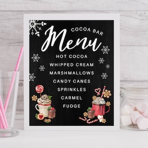 Hot Cocoa Bar Menu | Personalized Hot Chocolate Sign | Coffee Bar Sign ...