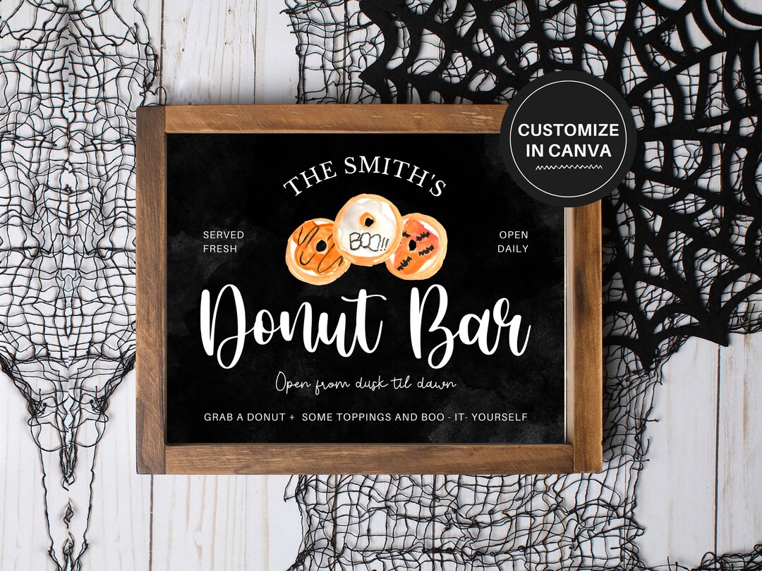 Halloween Donut Bar Sign | Halloween Party Decor | All Hallows Eve ...