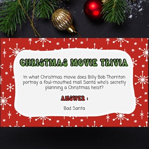 Christmas Movie Trivia Game | Christmas Party Game | Holiday Printables ...