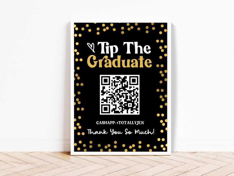 Graduation Gift Sign Graduation Party Sign QR Code Sign - Etsy