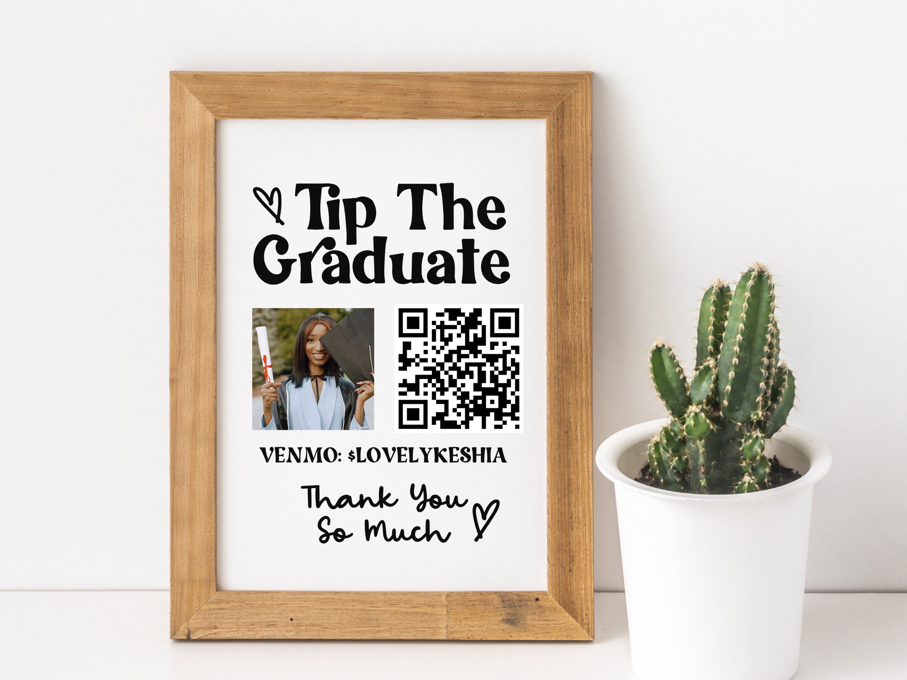 Graduation Party Sign QR Code Sign Tip the Graduate - Etsy UK