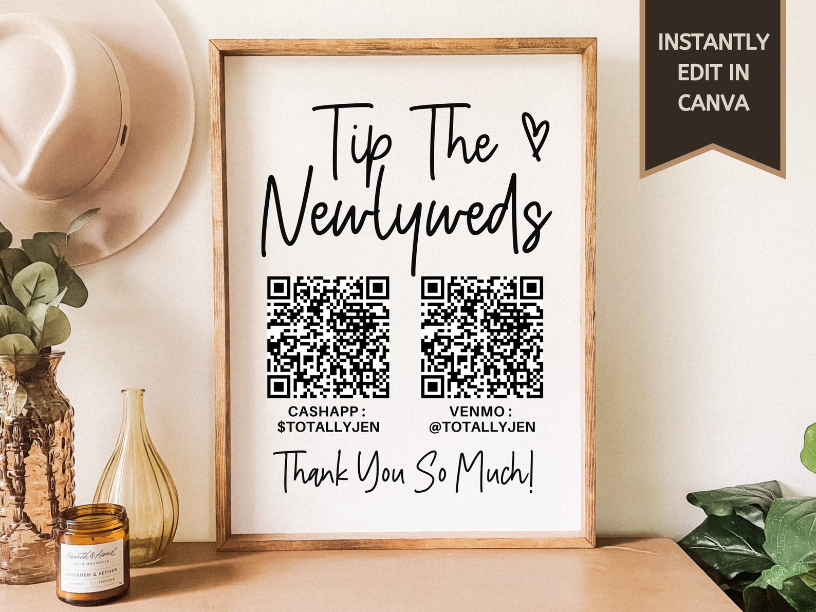 Wedding Sign | QR Code Sign | Tip the Newlyweds | Venmo Sign | Cashapp ...