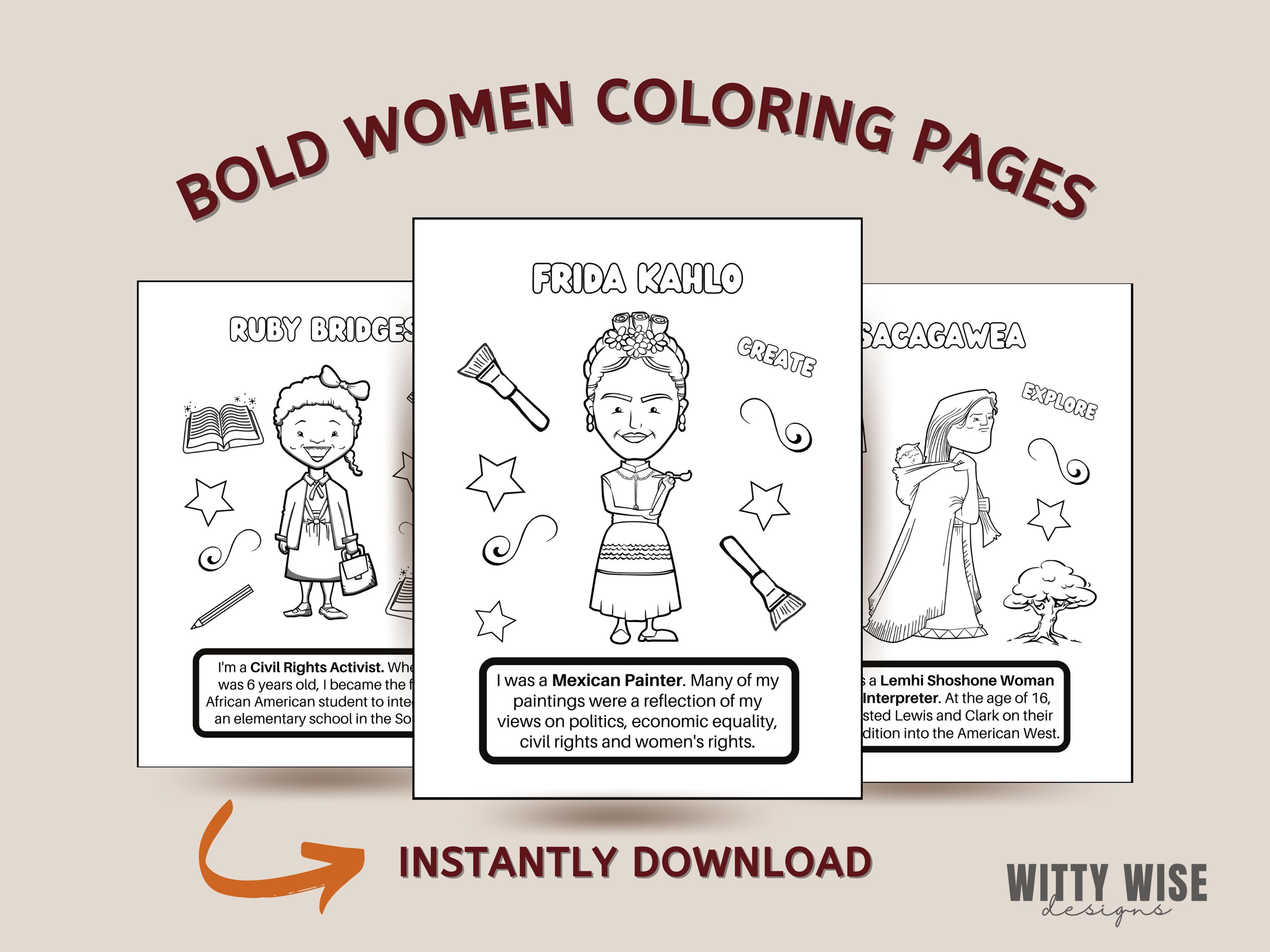 Women's History Coloring Pages Educational Resources - Etsy