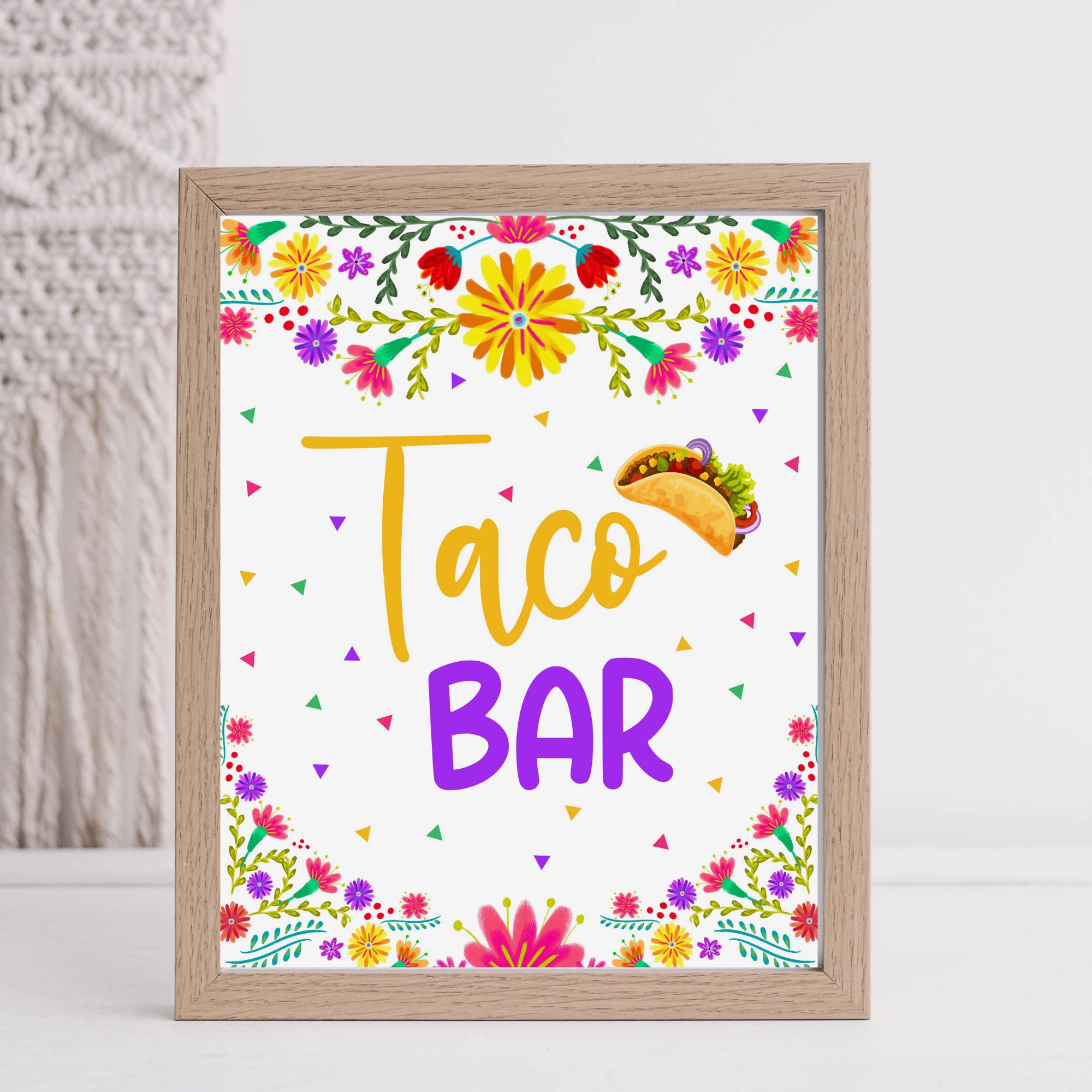 Taco Bar Sign Fiesta Theme Party Fiesta Bridal Shower - Etsy