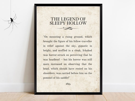 The Legend of Sleepy Hollow Halloween Book Page Print - Etsy