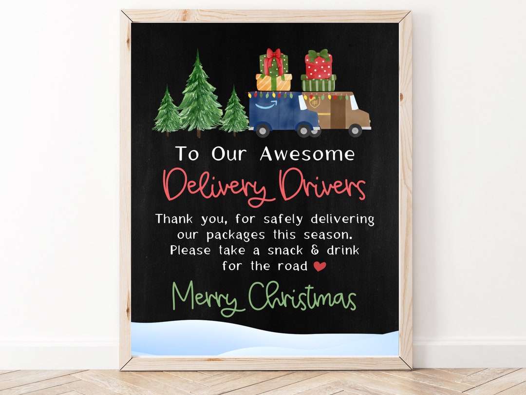Delivery Driver Thank You Sign | Take A Snack Sign | UPS Amazon and ...
