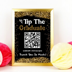 Graduation Party Sign | Graduation Gift Sign | QR Code Sign | Tip the ...