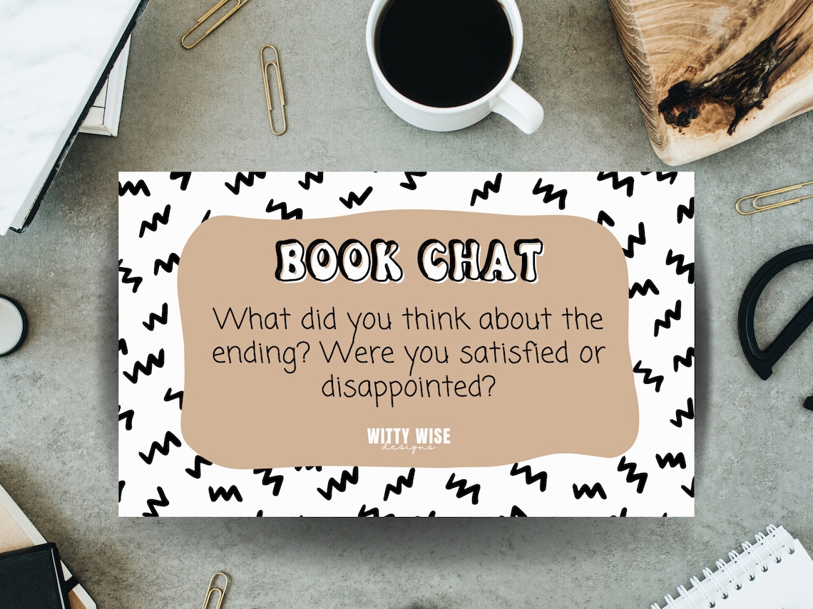 Book Club Discussion Questions Book Club Cards Bibliophile - Etsy