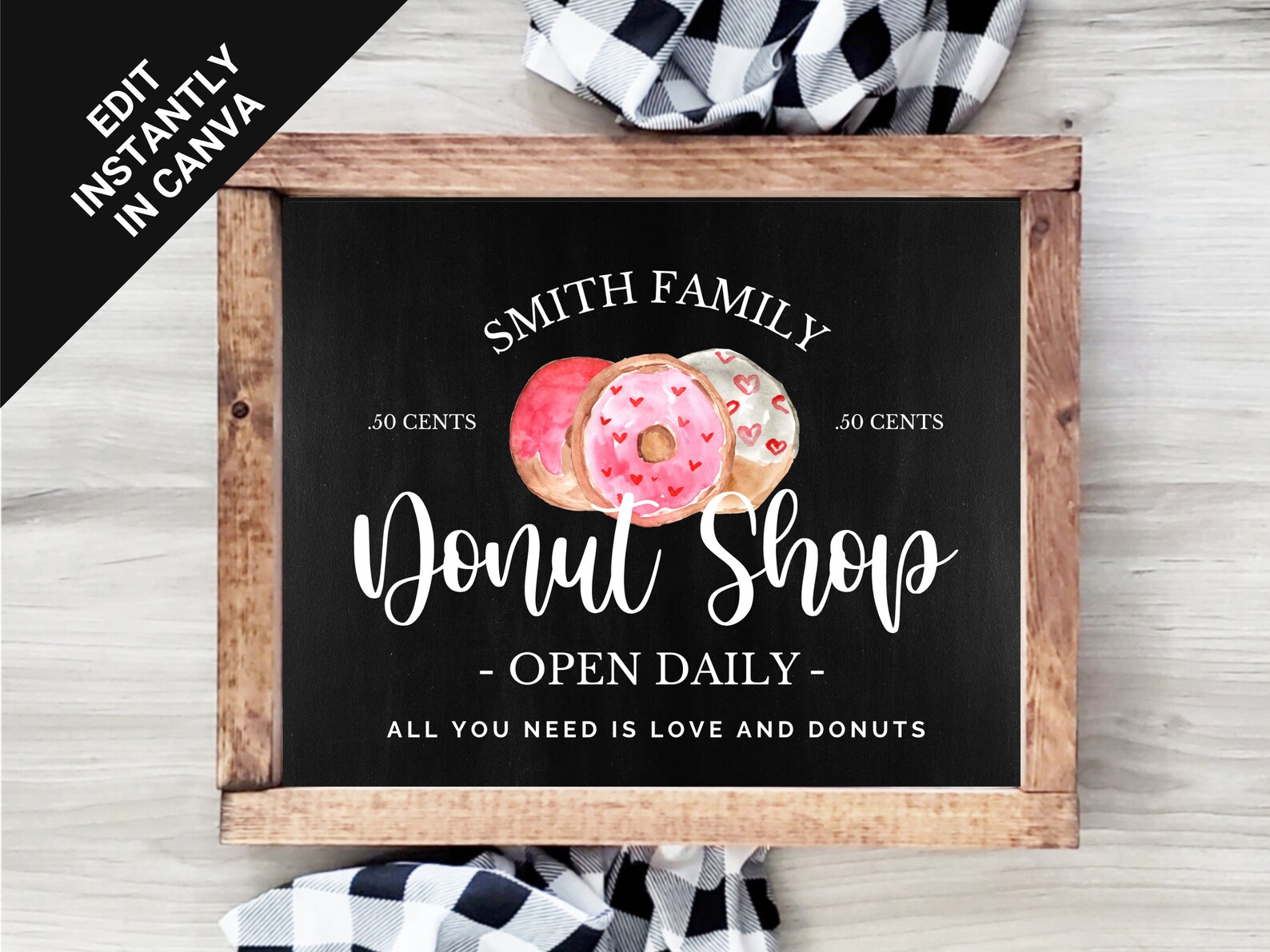 Donut Wall Sign Personalized Coffee Bar Decor - Etsy