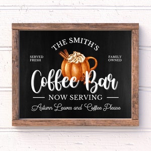 Pumpkin Coffee Bar Sign Fall Coffee Bar Sign Hot Cocoa - Etsy