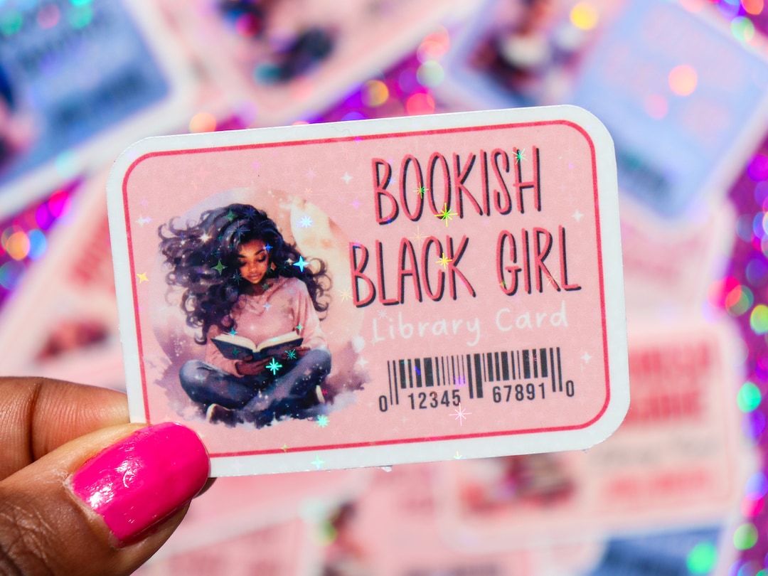 Book Sticker Black Girl Stickers Library Card Sticker Booktok Laptop ...