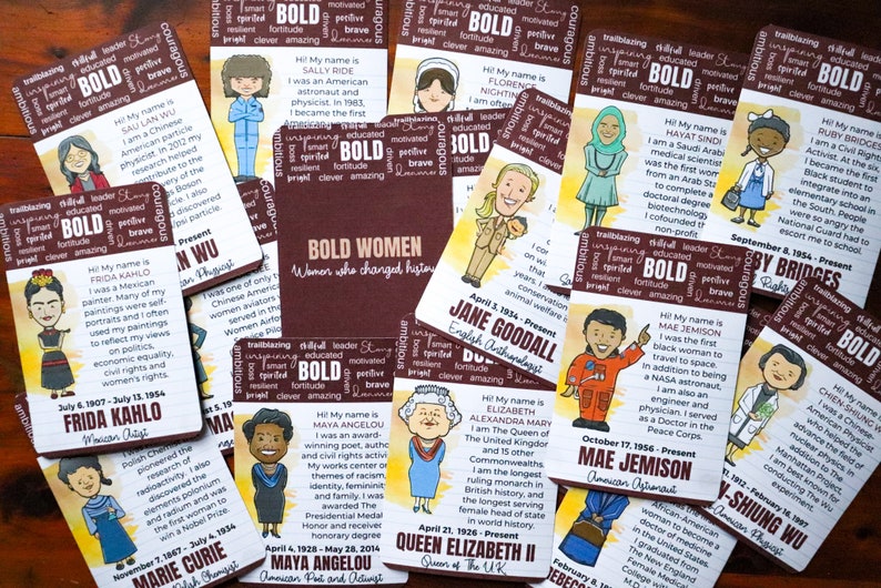 Women in History Flash Cards and Coloring Pages Bundle - Etsy