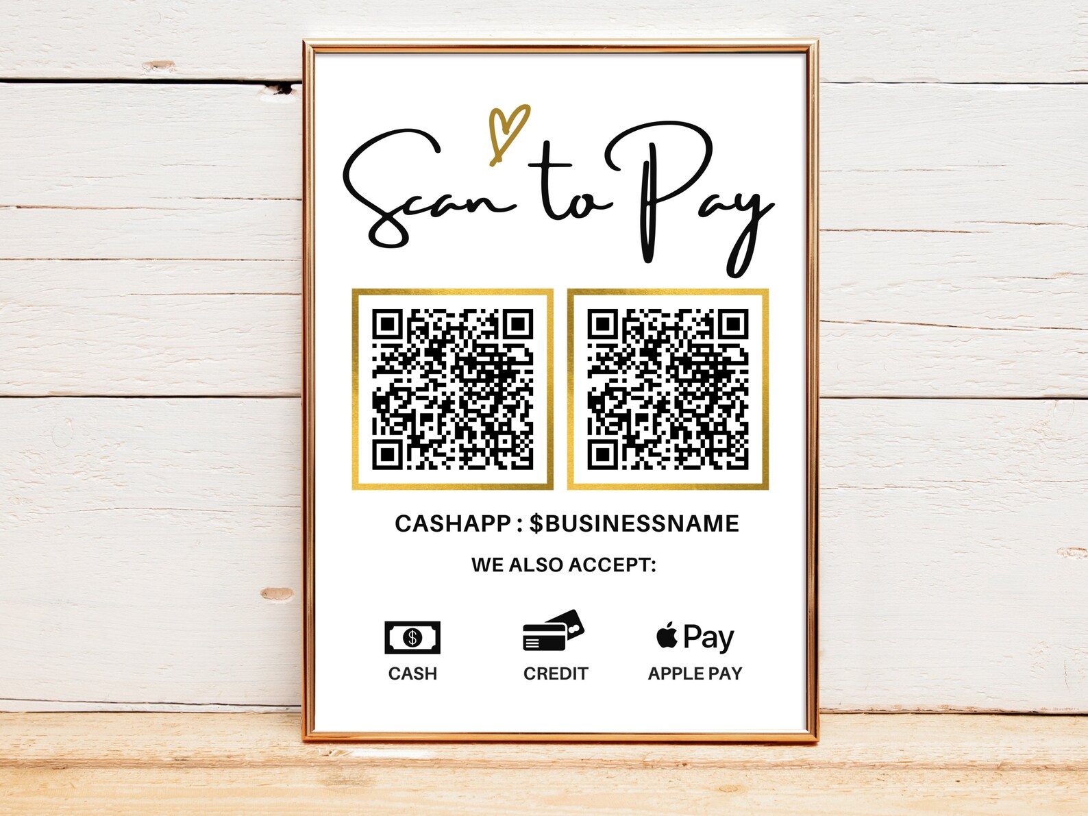 QR Code Sign Scan to Pay Sign Small Business Marketing - Etsy