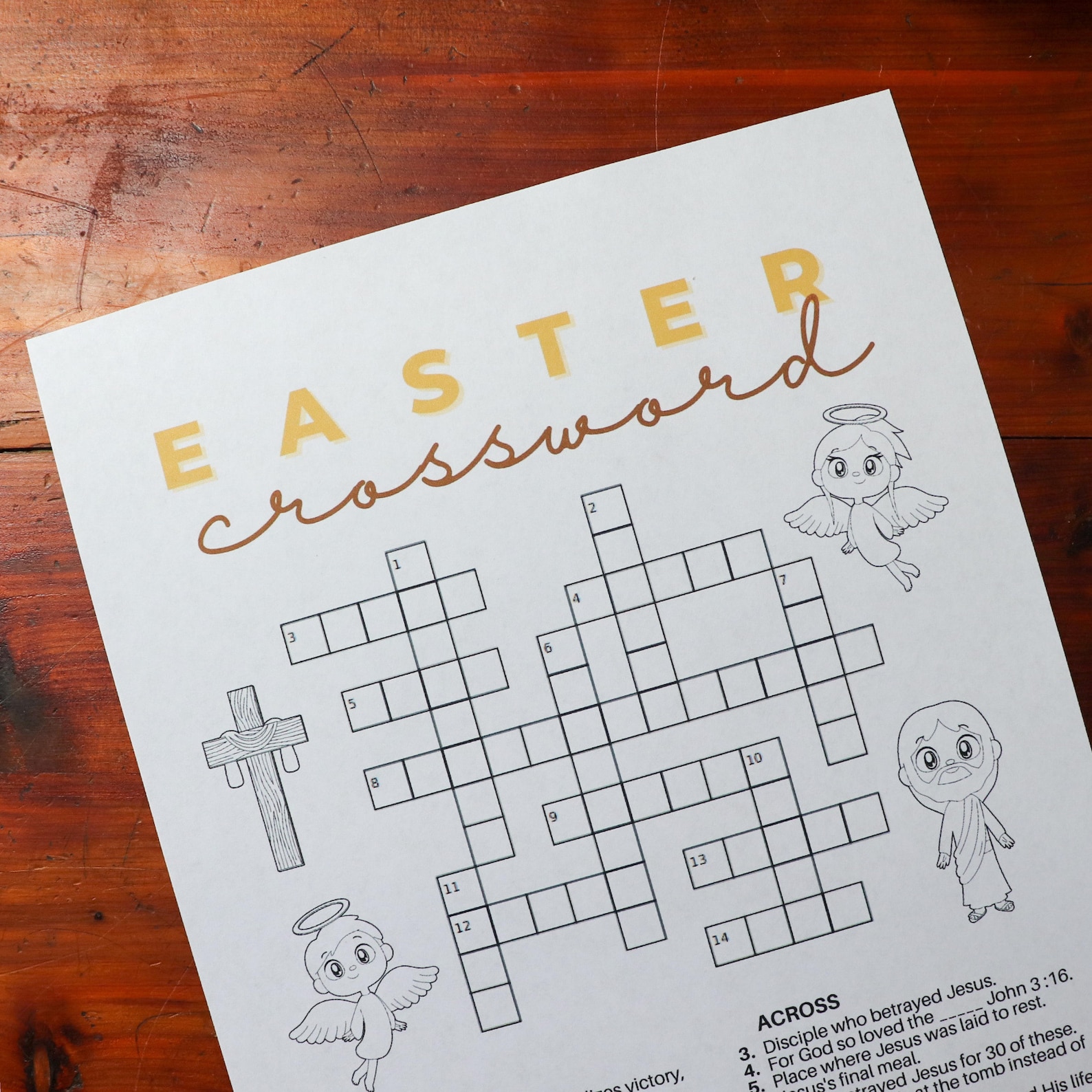 Bible Easter Activities Biblical Easter Crossword Easter - Etsy