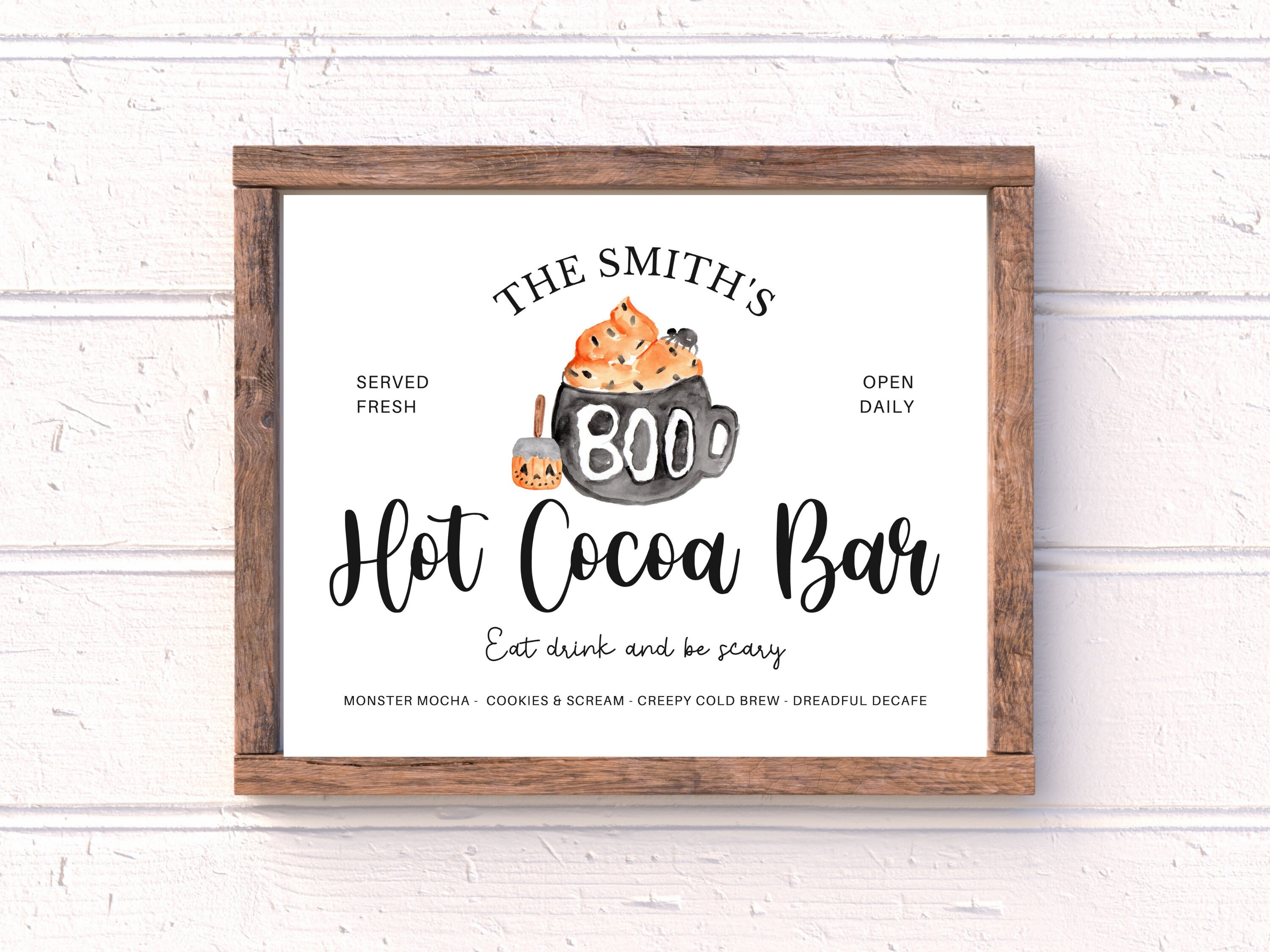 Halloween Coffee Bar Sign | All Hallows Eve Decor | Halloween Wall Art ...