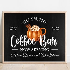 Pumpkin Coffee Bar Sign | Fall Coffee Bar Sign | Hot Cocoa Sign ...