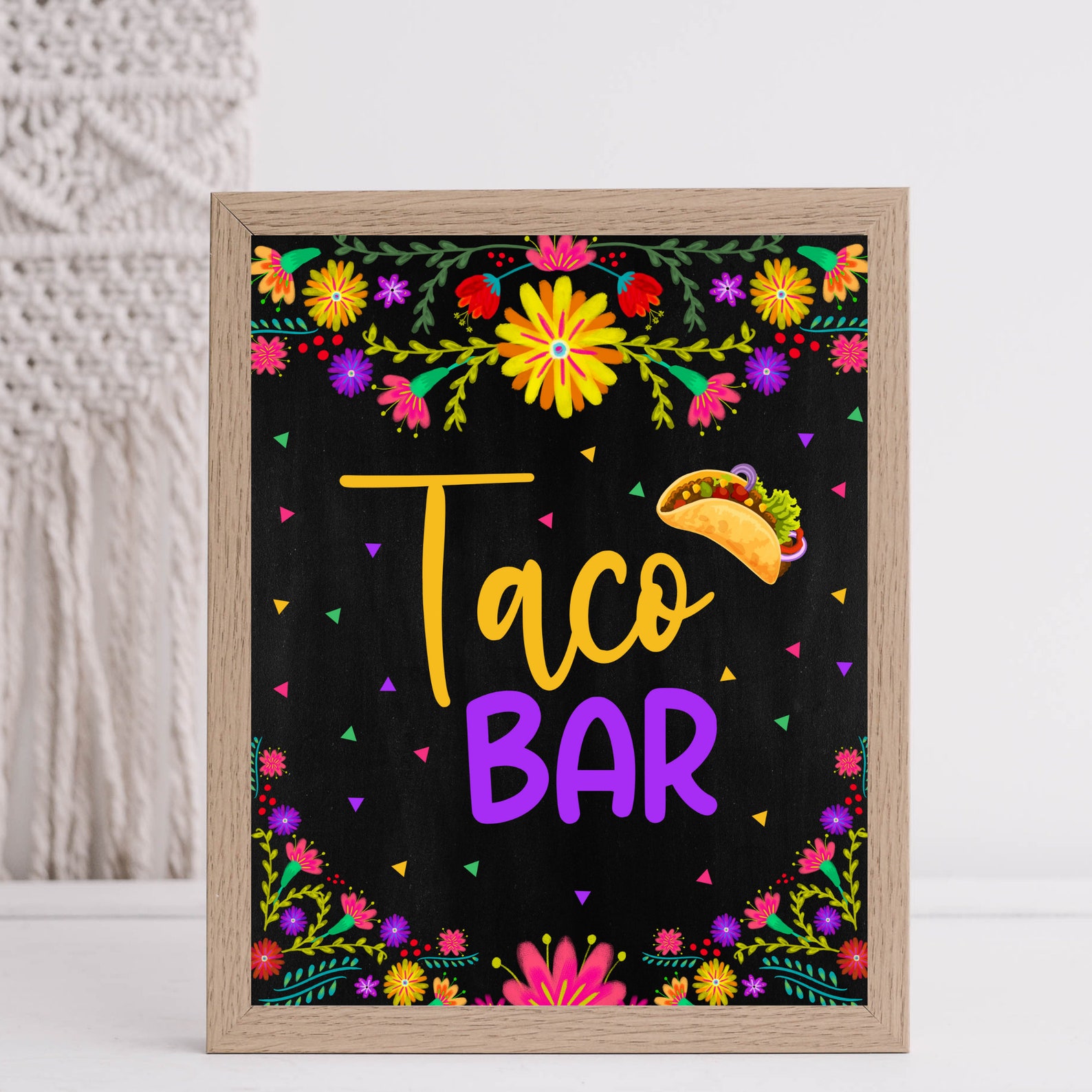 Taco Bar Sign Fiesta Theme Party Fiesta Bridal Shower | Etsy