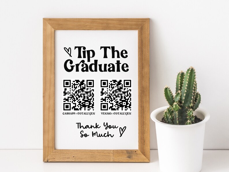 Graduation Party Sign Graduation Gift Sign QR Code Sign | Etsy