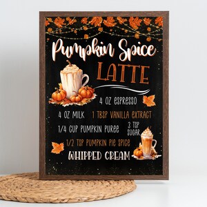 Fall Coffee Bar Sign | Pumpkin Spice Latte Sign | Hot Cocoa Print ...
