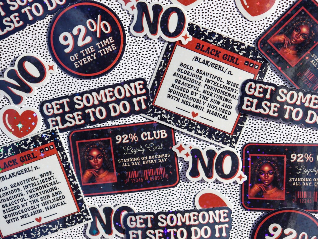 Black Woman Affirmation Sticker Pack of 5 | 92 Percent Stickers ...