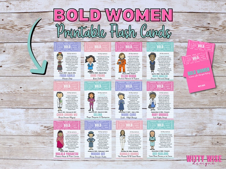 Women's History Month Printable Flashcards | Homeschool Curriculum ...