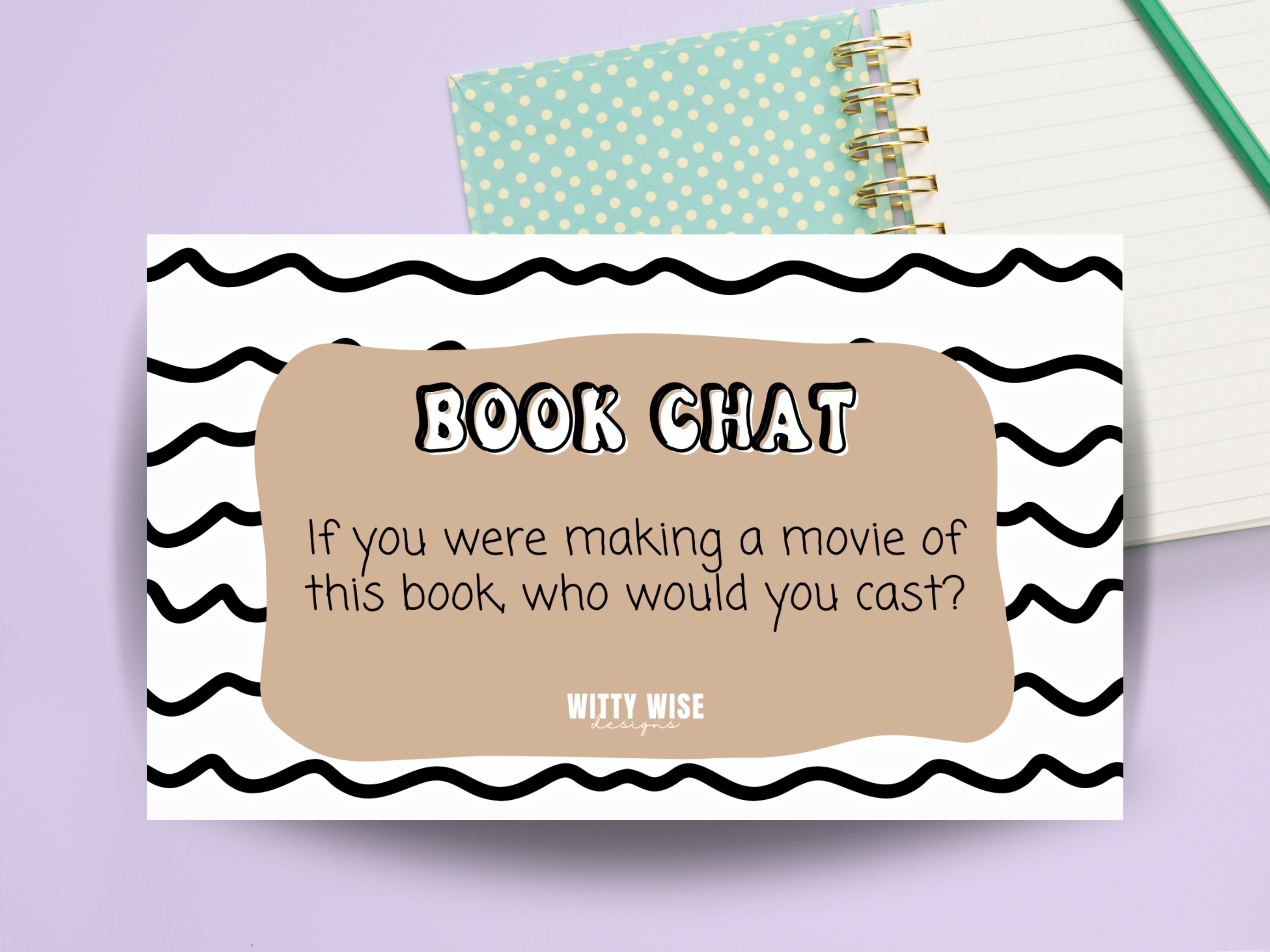 Book Club Discussion Questions Book Club Cards Bibliophile - Etsy