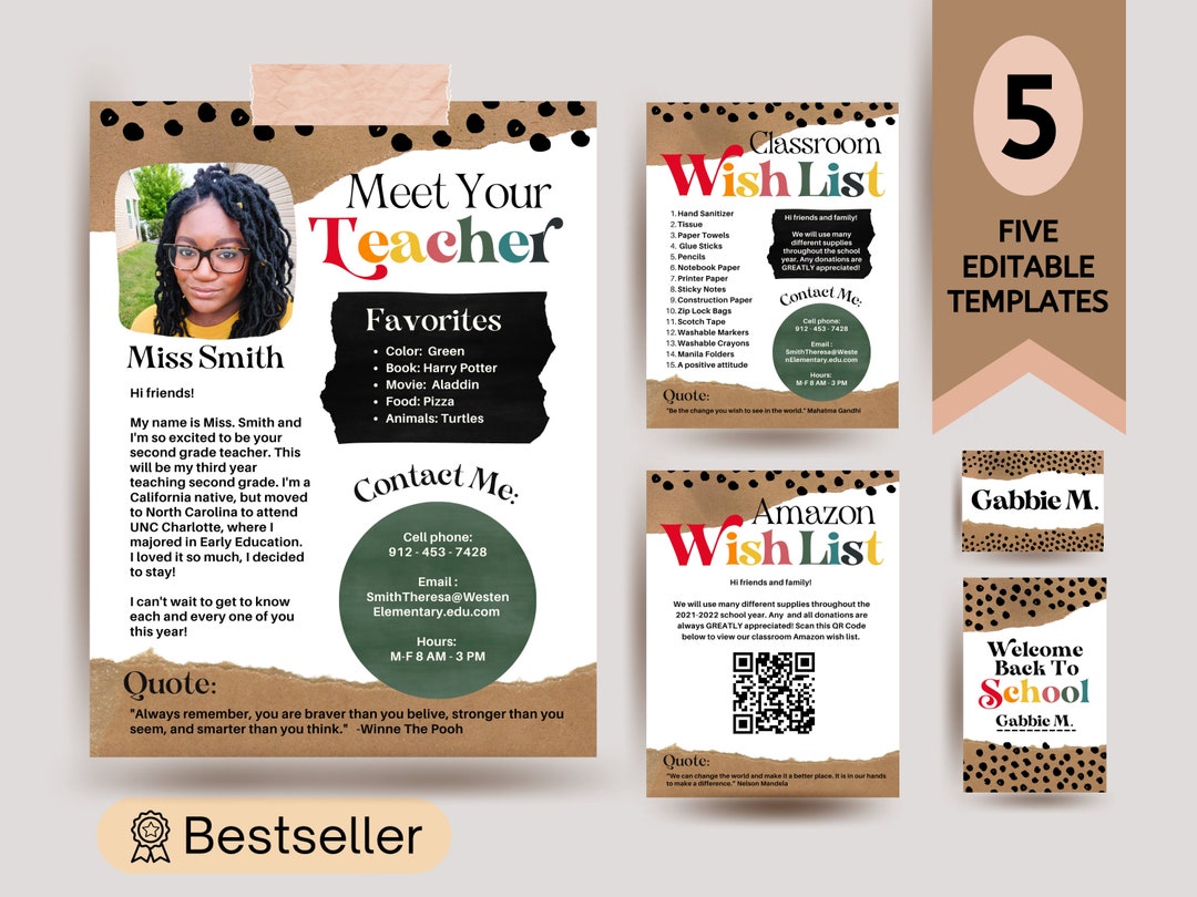 Meet Your Teacher Template Back to School Newsletter - Etsy
