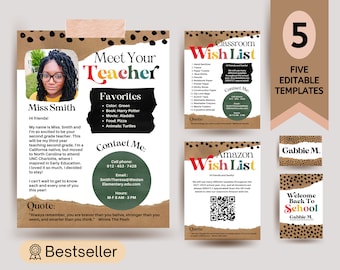 Meet the Teacher Template Back to School Newsletter Student Gift Tags ...