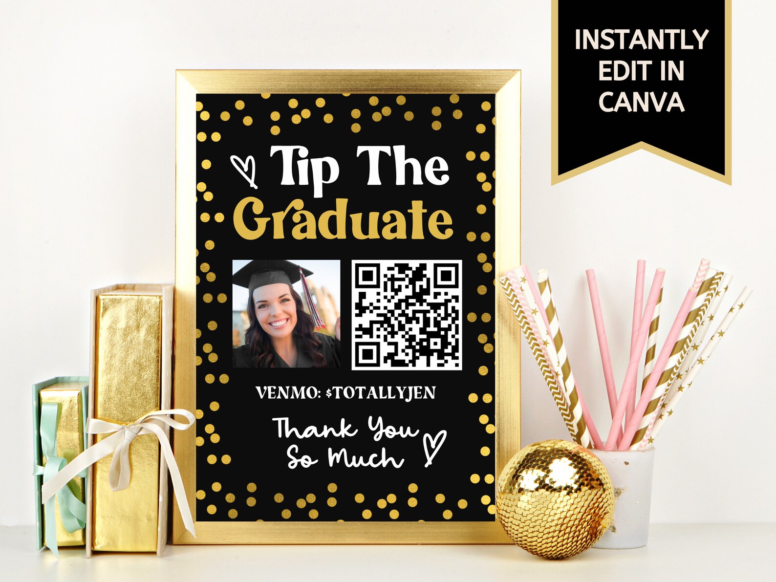 Graduation Gift Sign Graduation Party Sign QR Code Sign - Etsy