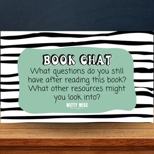 Book Club Discussion Questions Book Club Cards Bibliophile Gifts Gifts ...
