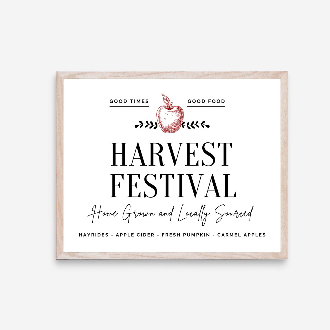 Harvest Festival Print Printable Wall Art Rustic Harvest | Etsy
