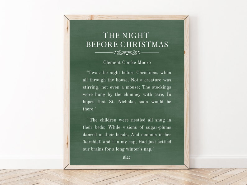 The Night Before Christmas Sign | Book Pages Print | Farmhouse ...