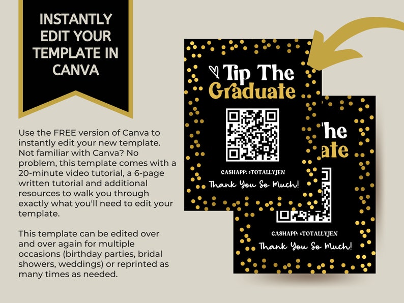 Graduation Gift Sign Graduation Party Sign QR Code Sign - Etsy