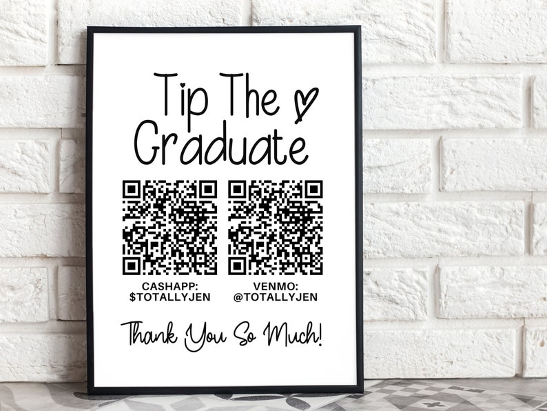 Graduation Party Sign Graduation Gift Sign QR Code Sign | Etsy