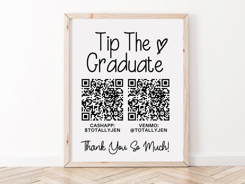 Graduation Party Sign Graduation Gift Sign QR Code Sign | Etsy